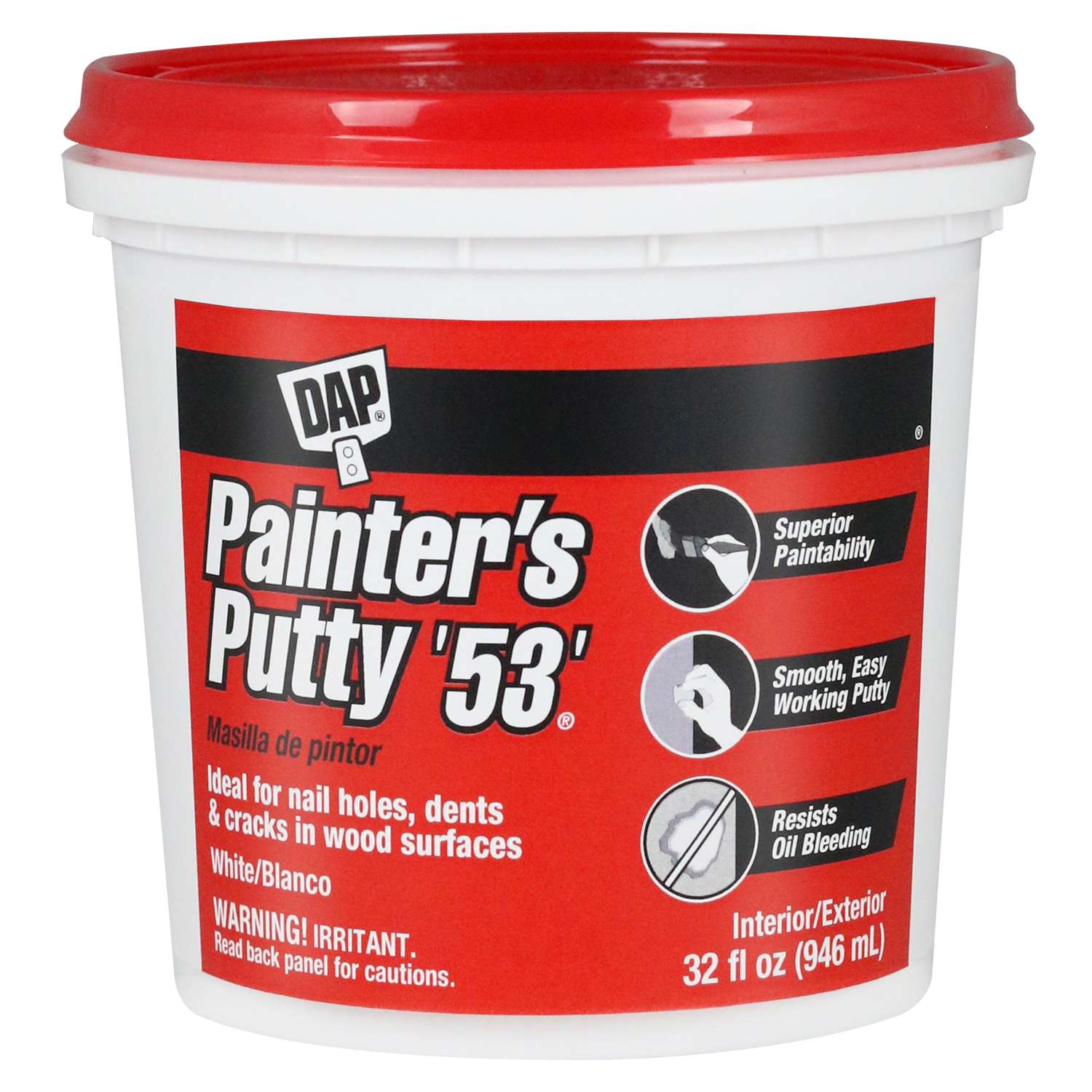 DAP White Wood Putty 32 oz Mfr# 7079812244 - Ace Hardware