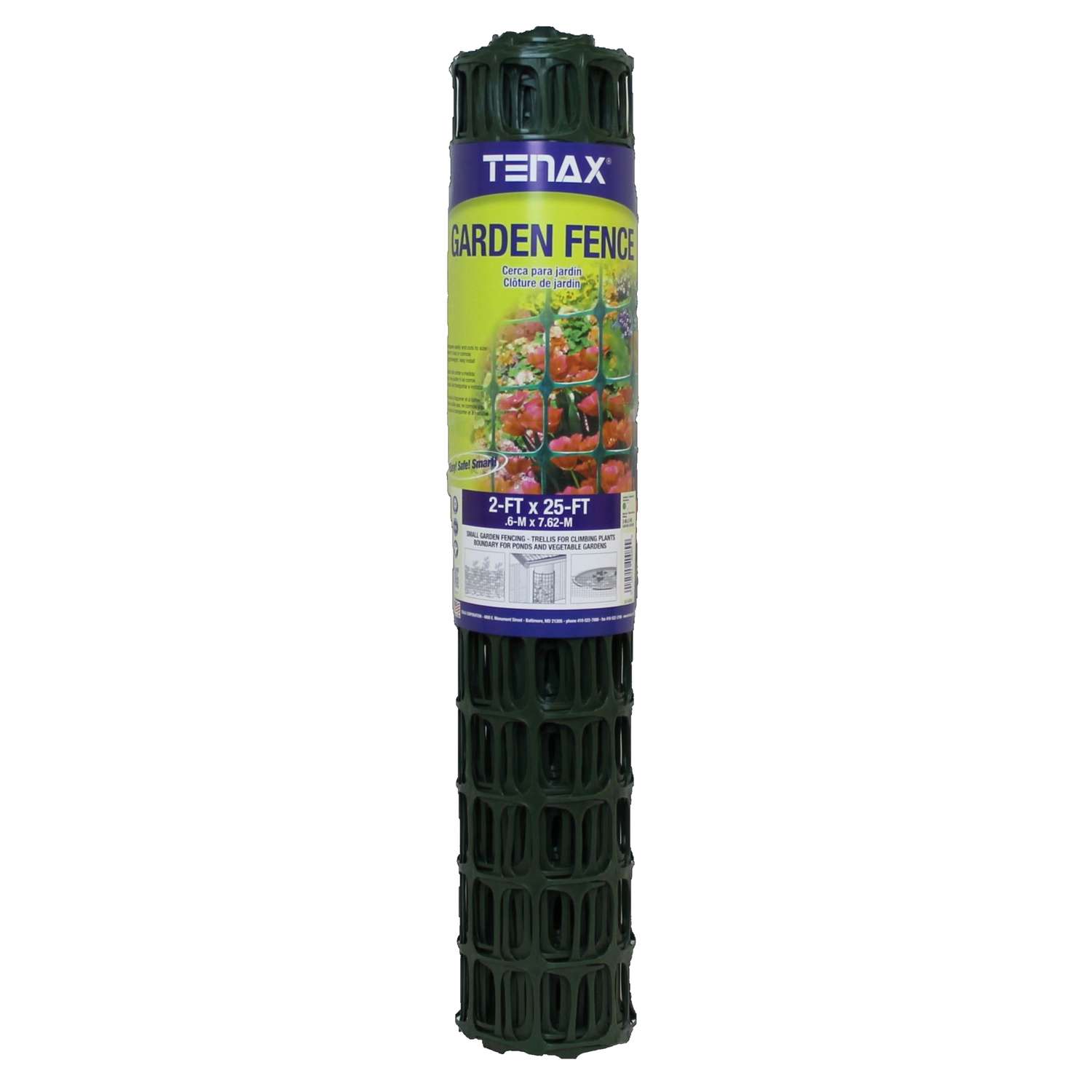 Tenax 2 ft. H X 25 ft. L Polyethylene Garden Fence Green - Ace Hardware