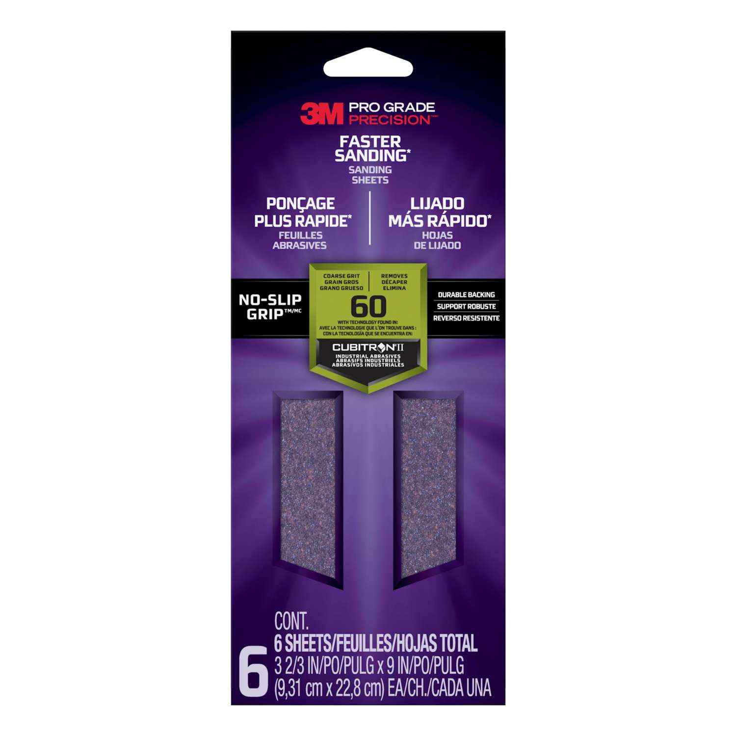3M Pro Grade Precision 9 in. L X 3-2/3 in. W 60 Grit Ceramic Sanding ...
